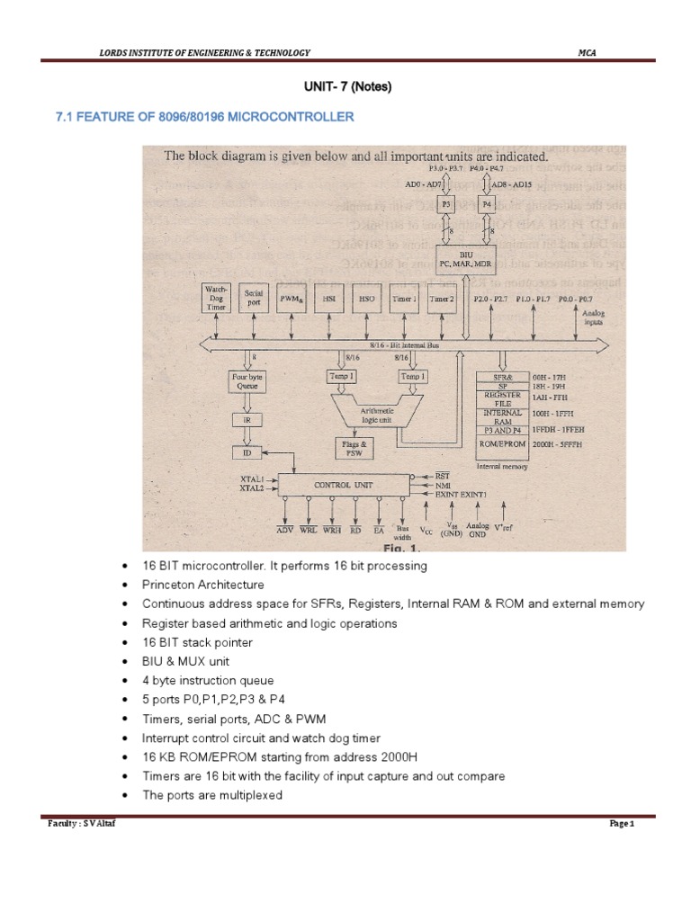 8096 Microcontrol | PDF | Microcontroller | Random Access Memory