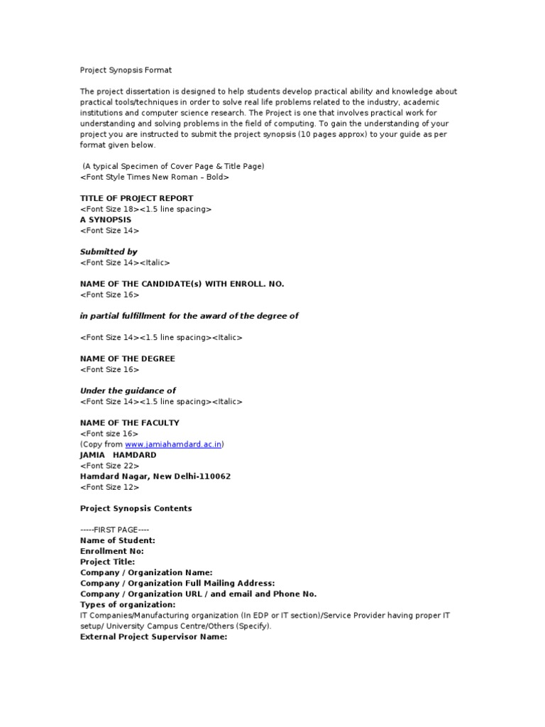 Synopsis Format | PDF | Thesis | Computer Programming