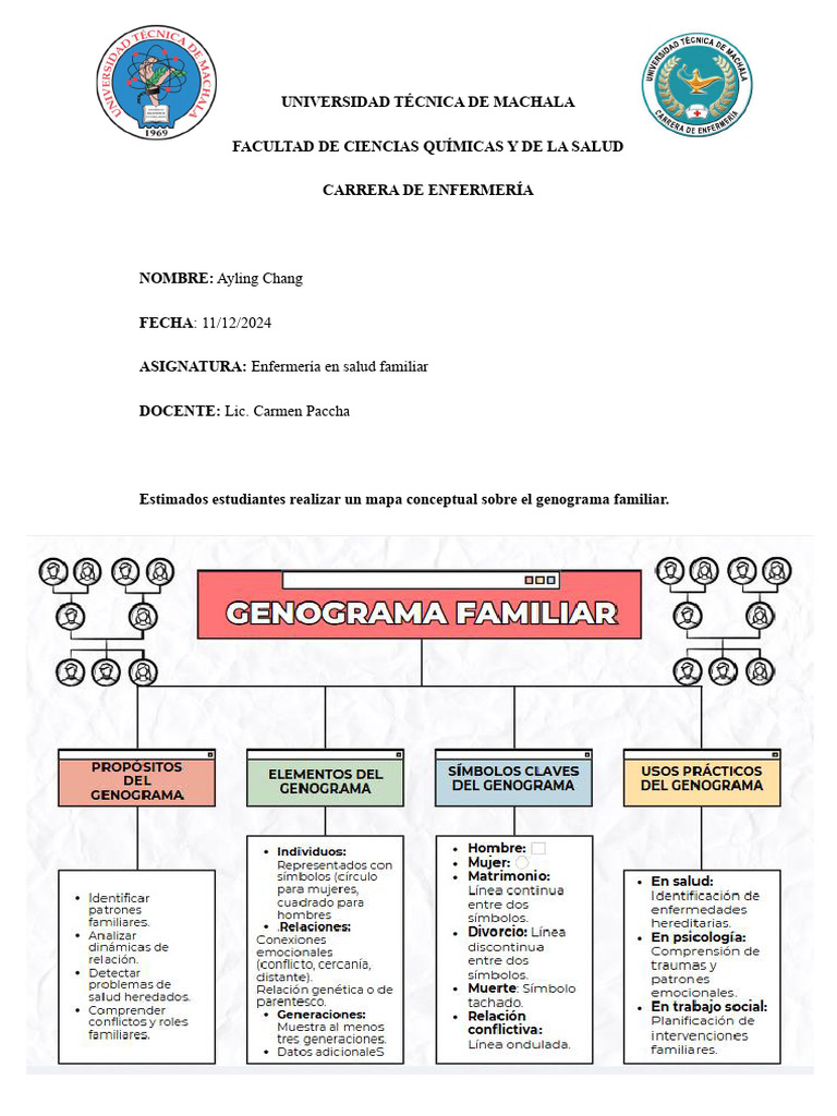 Mapa Conceptual de Genograma Familiar | PDF