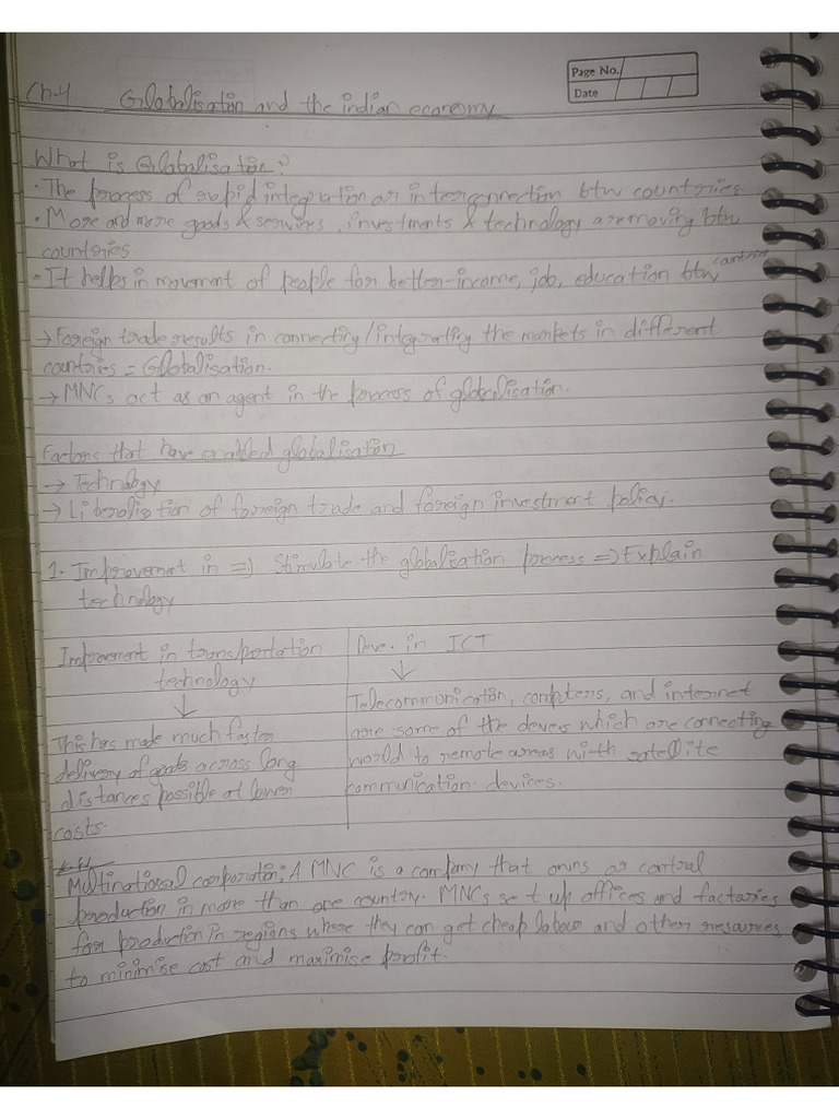 Class 10 SST Economics Chapter 1 notes | PDF