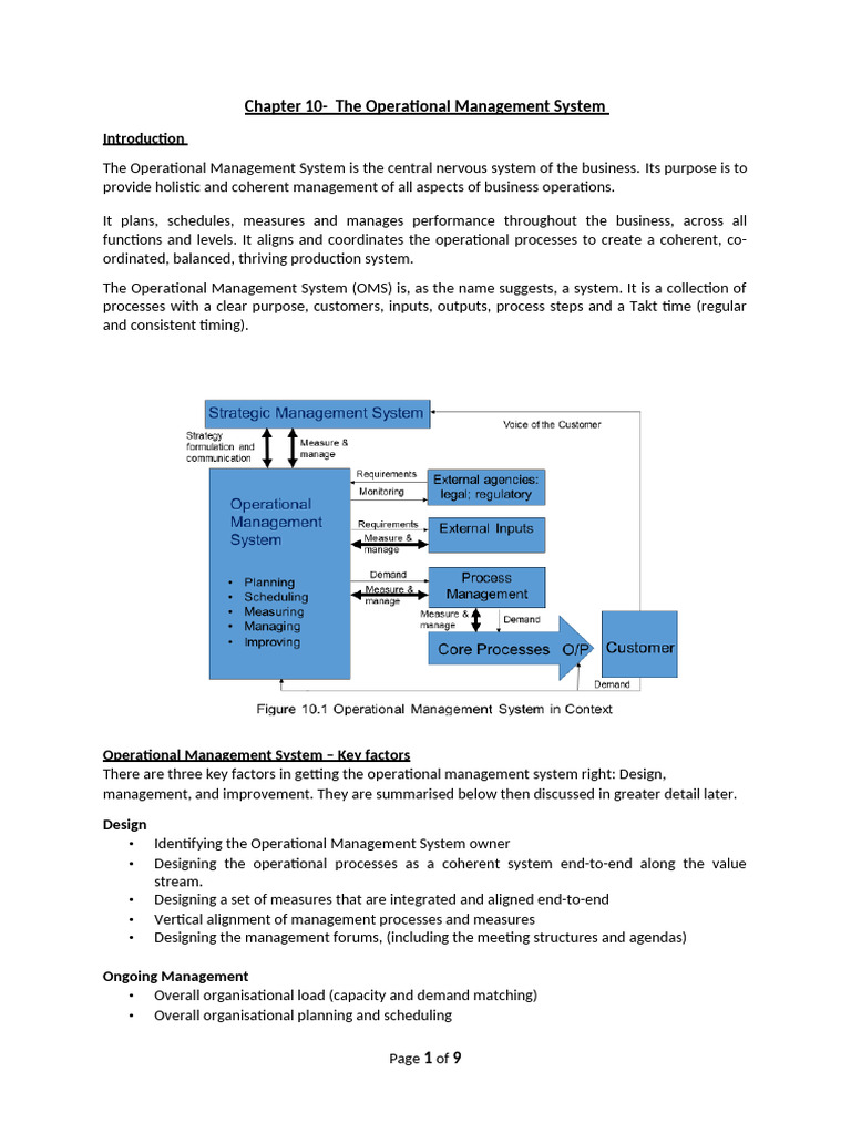 The Operational Management System 210620 | PDF | Regulatory Compliance ...