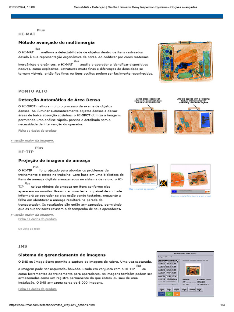 SecurMAR - Detecção - Smiths Heimann X-Ray Inspection Systems - Opções ...