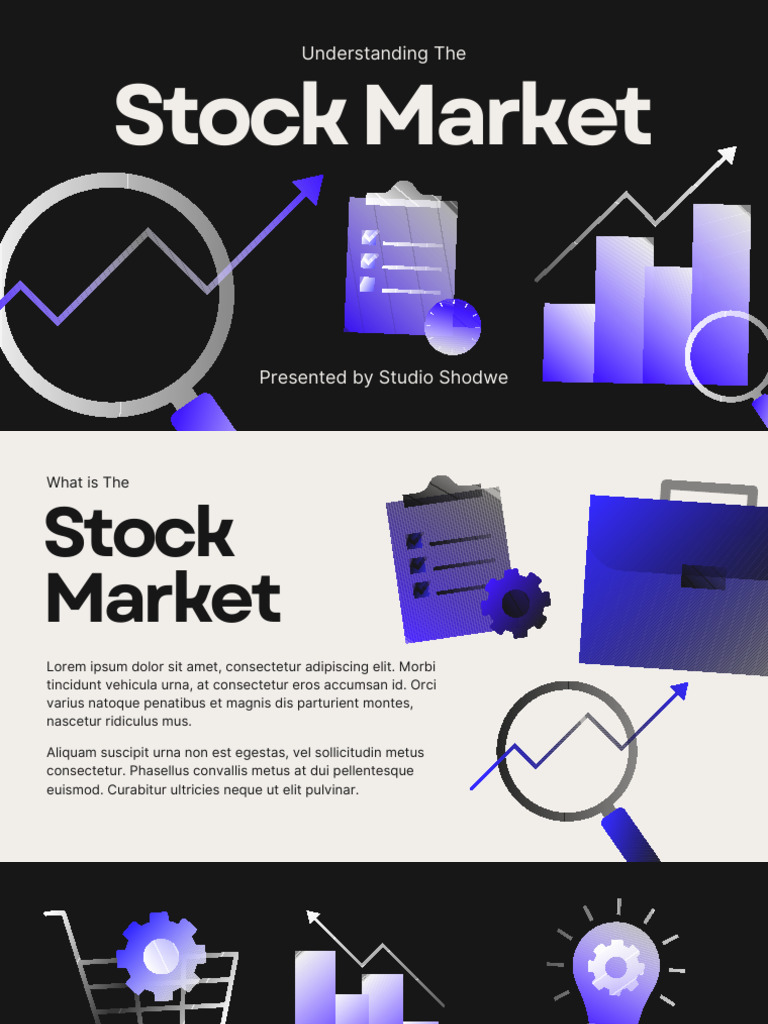 Black and White Modern Stock Market Presentation | PDF