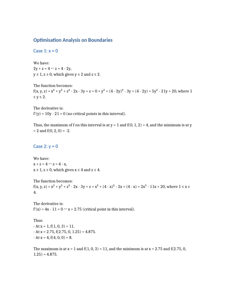 Boundary Optimization Analysis | PDF