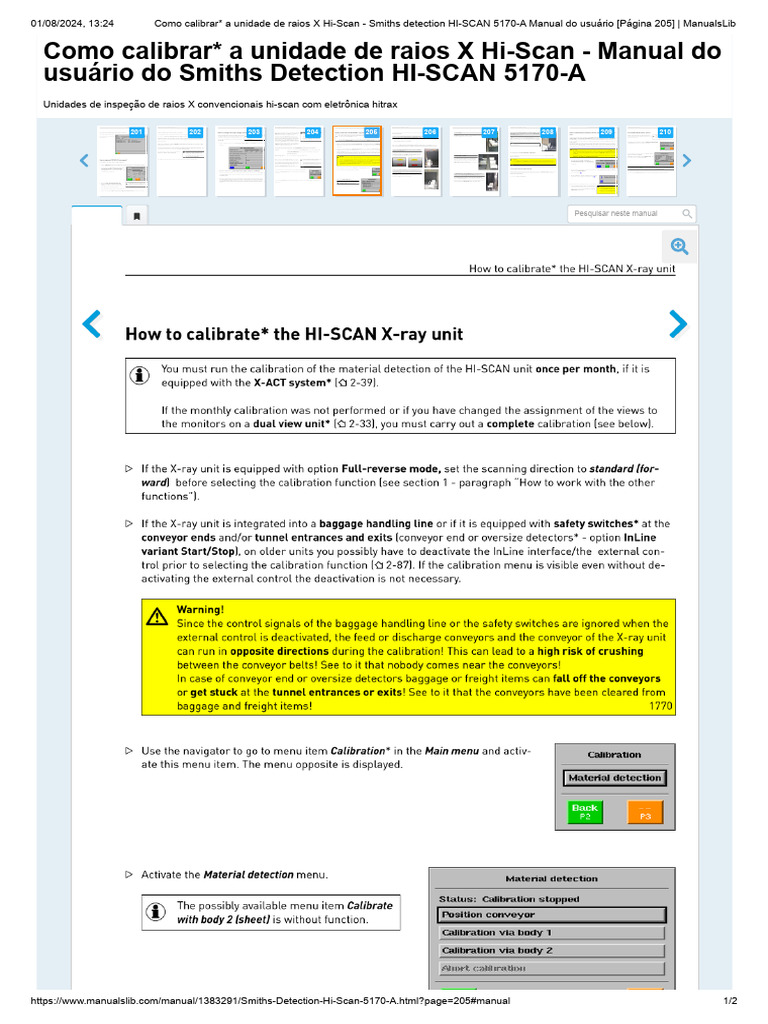 Como Calibrar - A Unidade de Raios X Hi-Scan - Smiths Detection HI-SCAN ...