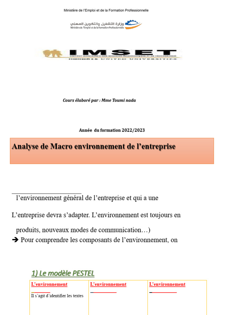 analyse PESTEL et SWOT | PDF | Analyse SWOT | Business