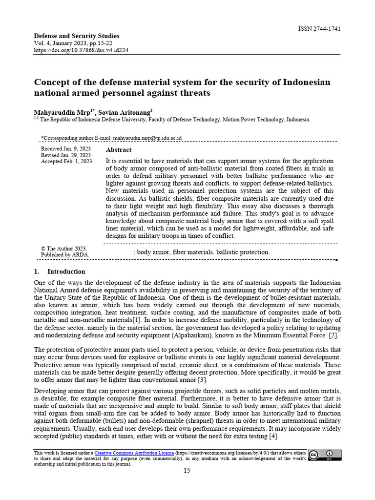 Concept of The Defense Material System For The Sec | PDF | Composite ...
