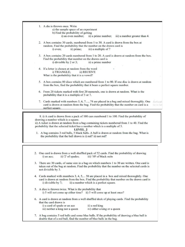 Probability Worksheet | PDF