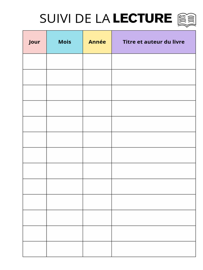 Suivi de Lecture Mensuel | PDF