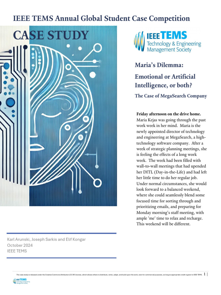 Case Study - IEEE TEMS AGSCC - 2024 - Final | PDF | Equity (Finance ...