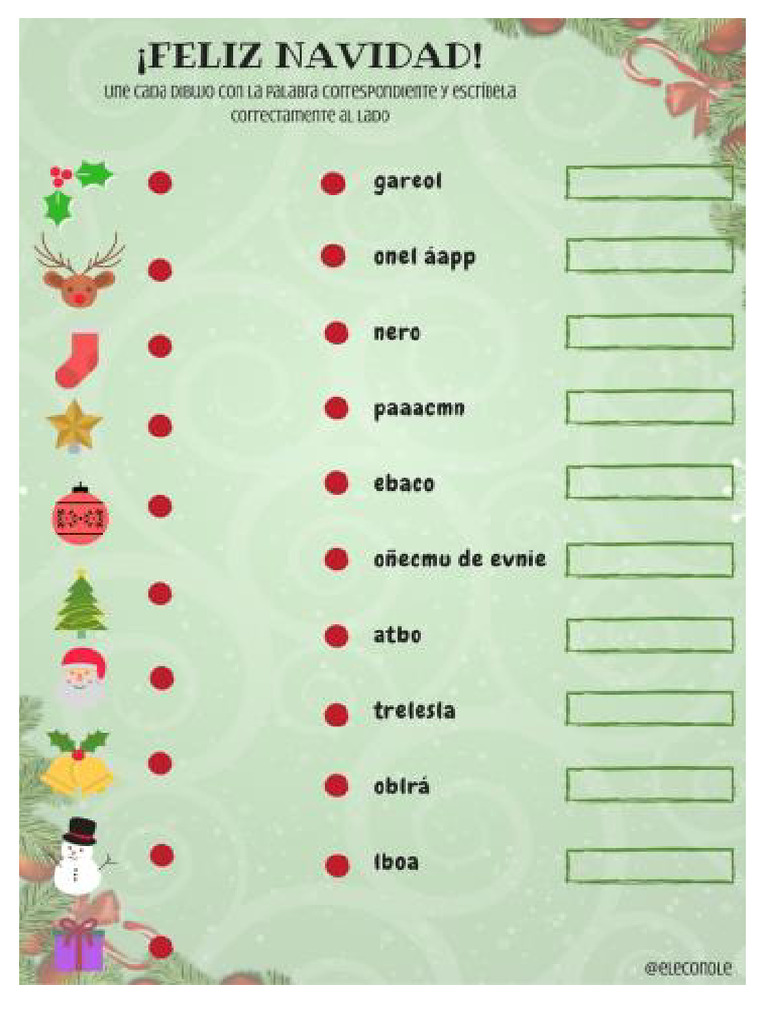 Navidad Vocabulario | PDF