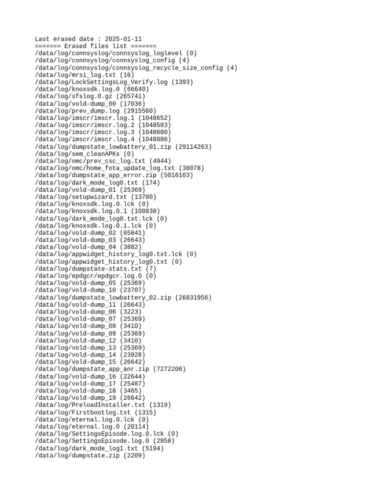 Erased Log by Sos | PDF | Computer Data | Data