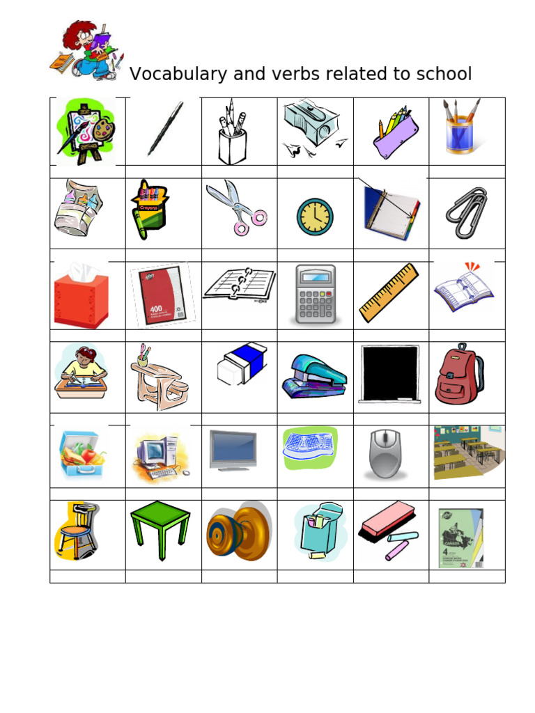 Vocabulary and Verbs Related To School Fun Activities Games - 29634 | PDF