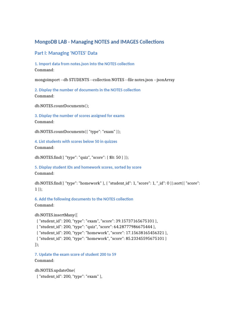 Mongodb Lab 2 | PDF