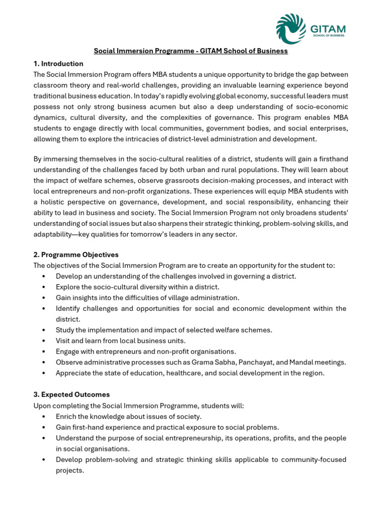 Social Immersion Track | PDF | Entrepreneurship | Social Enterprise