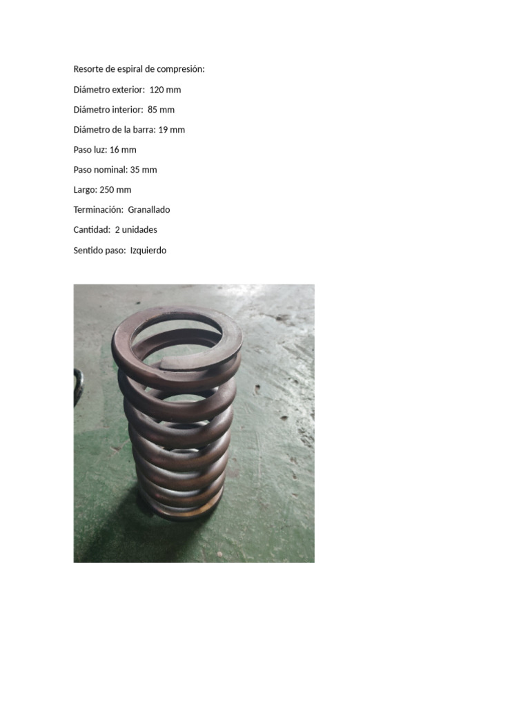 Resorte de Espiral de Compresión | PDF