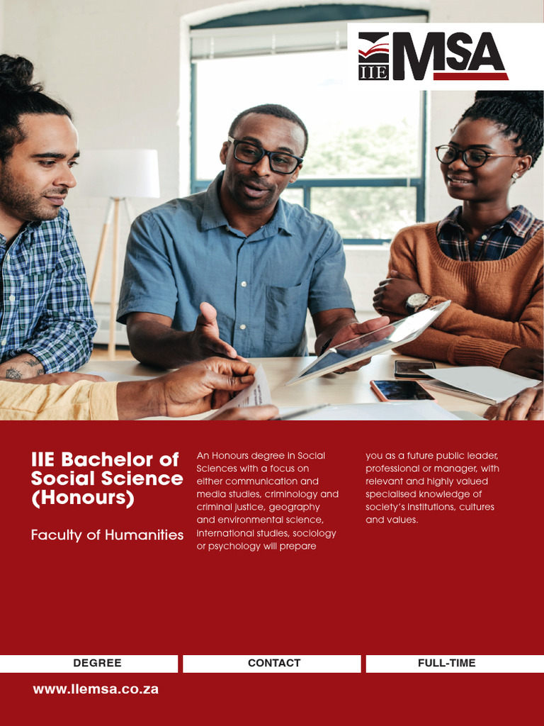 IIE Bachelor of Social Science Honours | PDF | Social Sciences ...