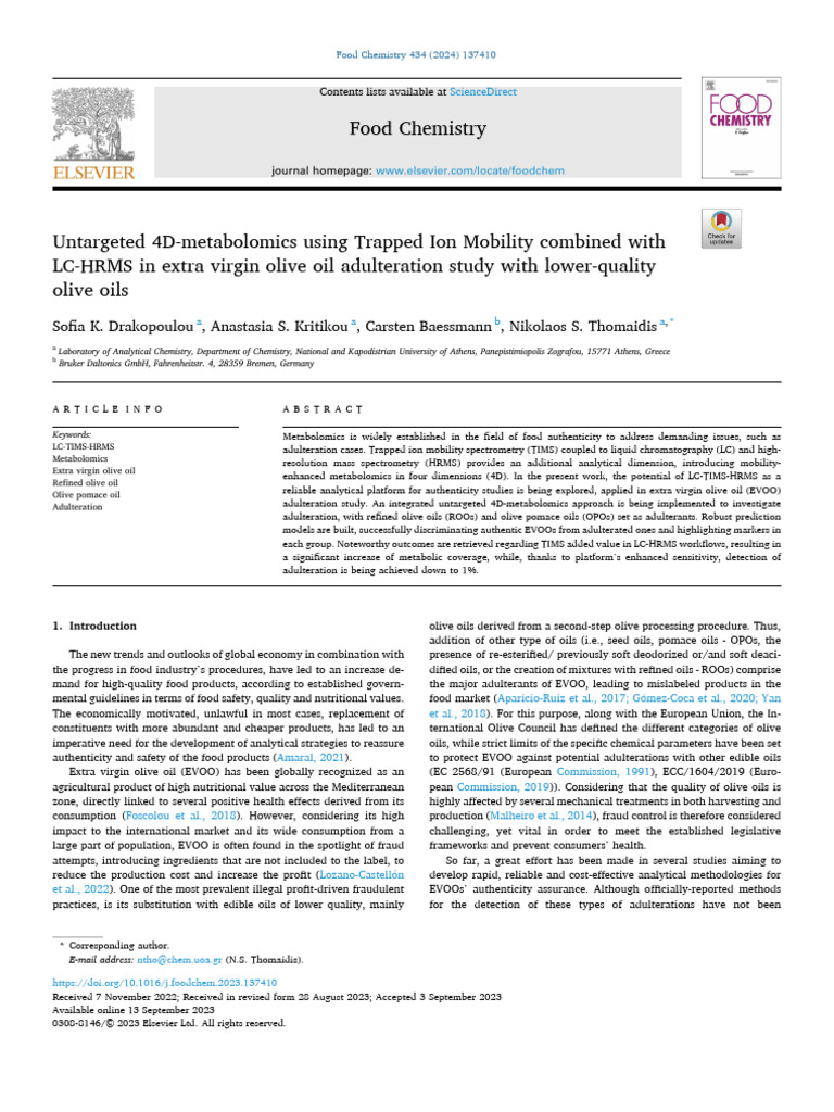 Untargeted 4D-metabolomics using Trapped Ion Mobility combined with LC ...