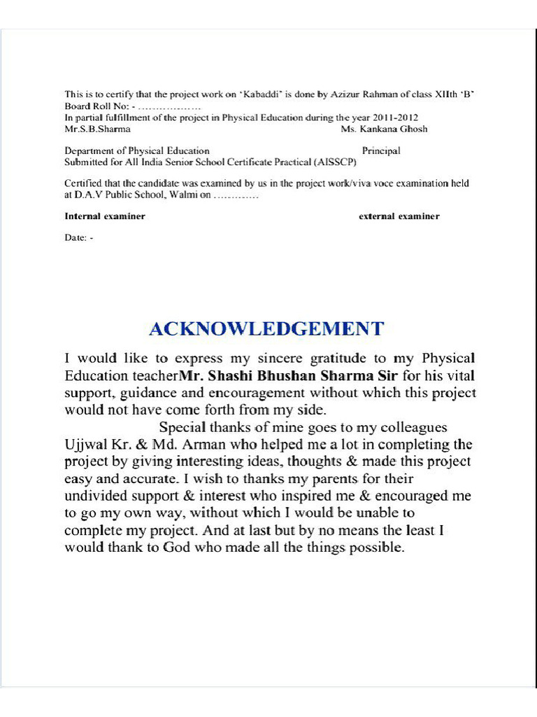 PHE Project - 3 (Kabaddi) | PDF