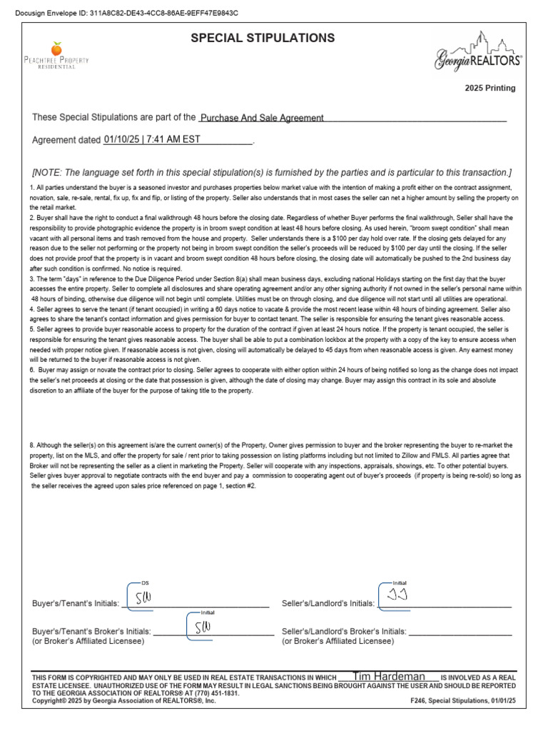 Special Stipulations - 5993 Springfair Run-Merged | PDF | Common Law ...