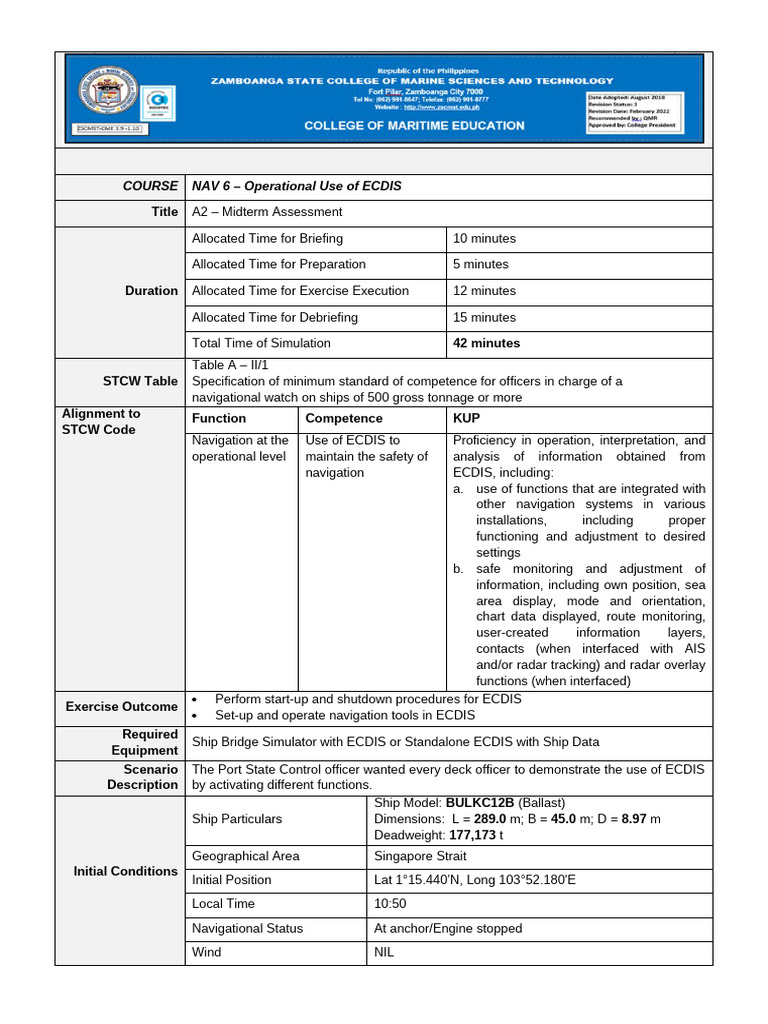 NAV 6 - A2 - Midterm Assessment | PDF | Simulation | Navigation