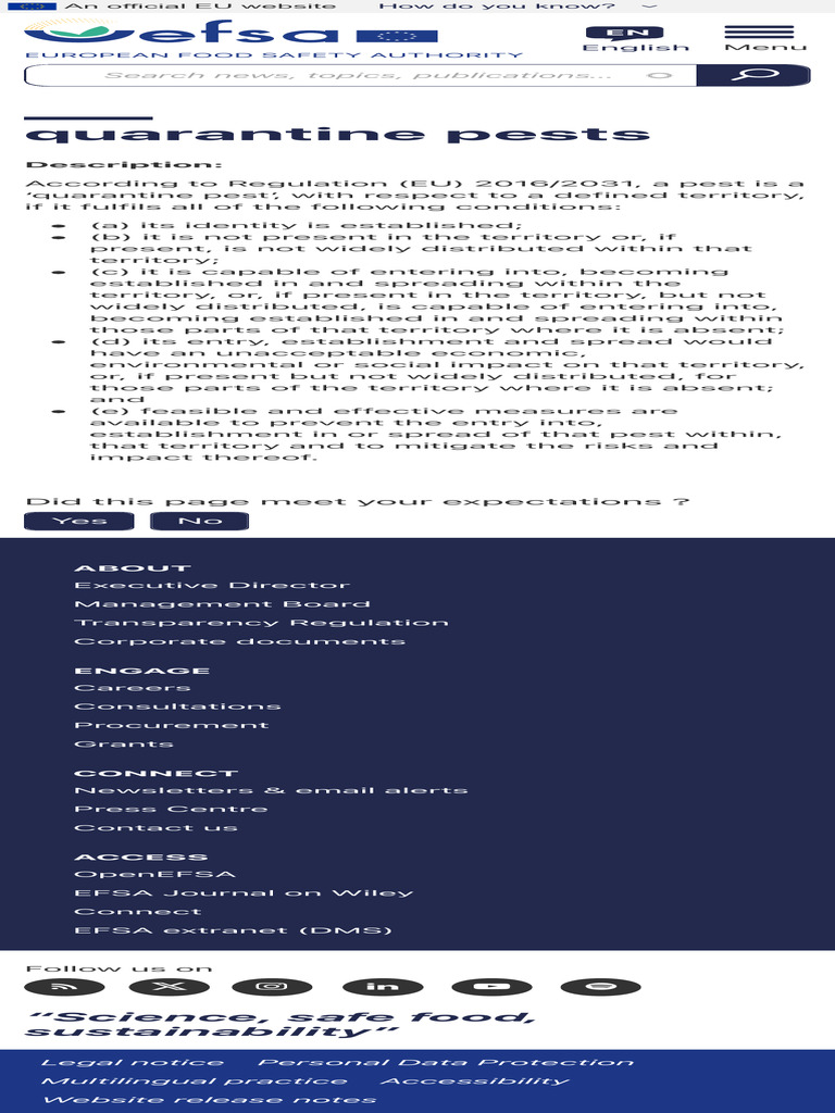 Quarantine Pests EFSA | PDF