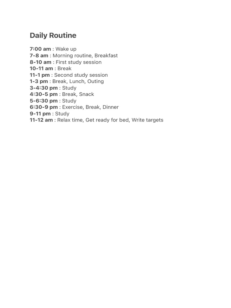 Daily Routine | PDF