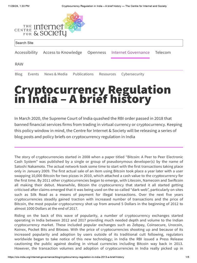 Brief history of Cryptos in India | PDF | Cryptocurrency | Bitcoin