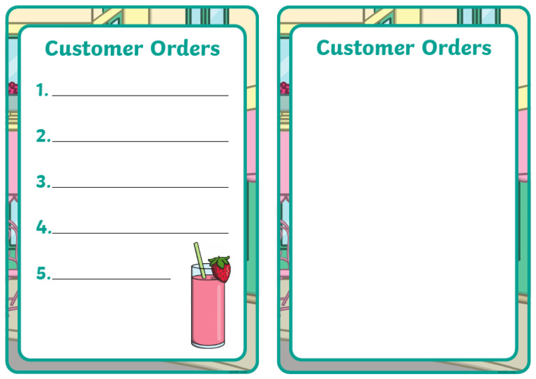 Cafe Order Forms | PDF