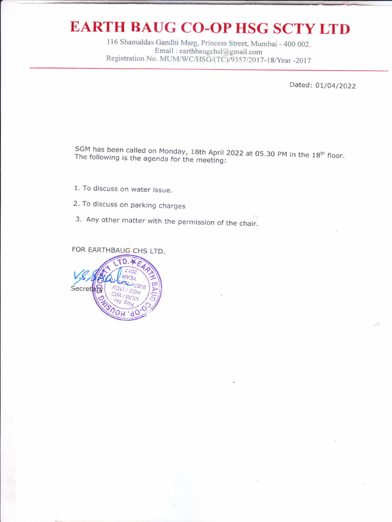 SGM Agenda Apr22 (2) | PDF