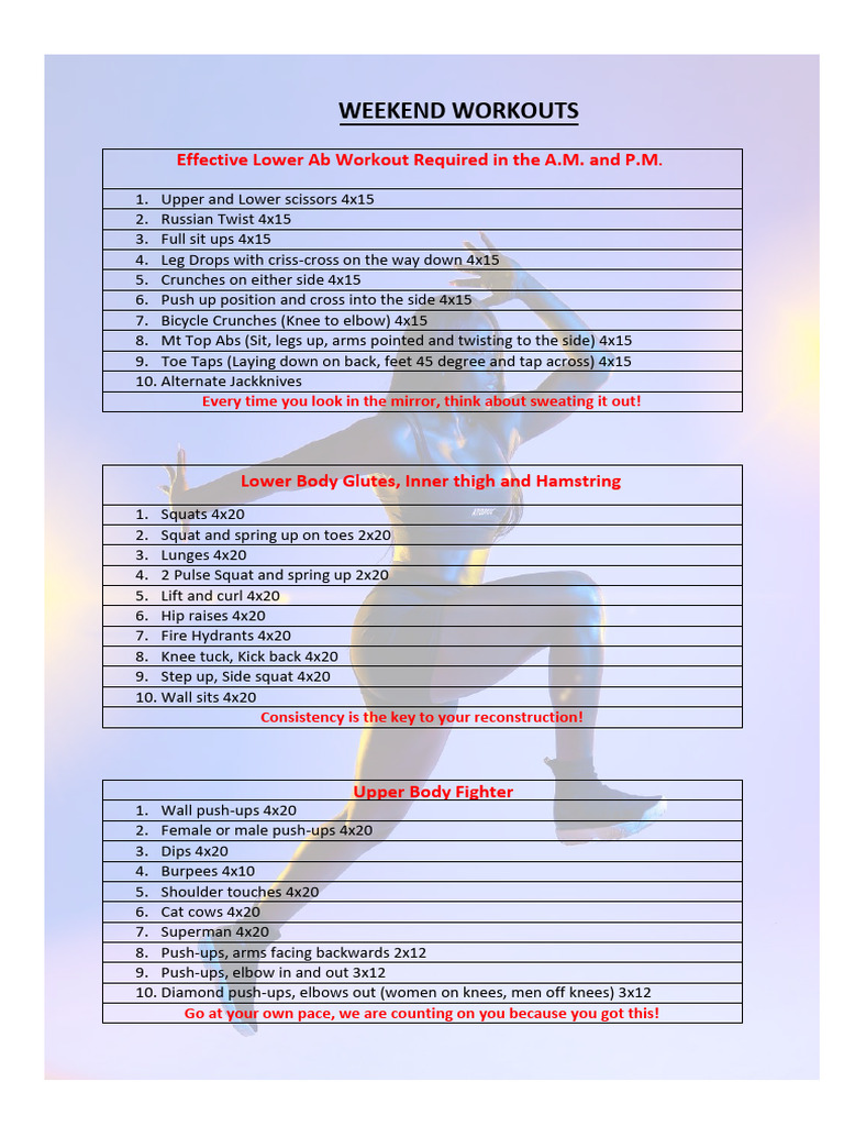 Weekend Workout Plan for All Levels | PDF