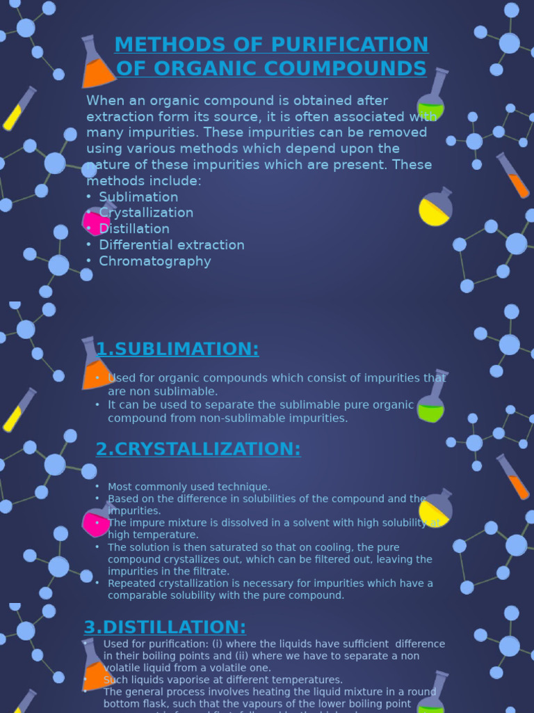 Purification Methods for Organic Compounds | PDF | Chromatography ...