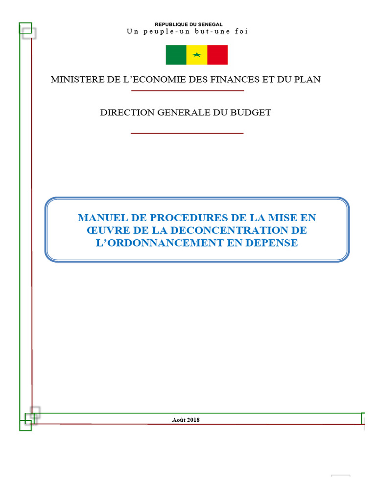 Manuel de Déconcentration de l'Ordonnancement | PDF | Budget ...