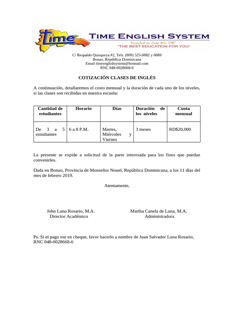 Cotización Codemón | PDF