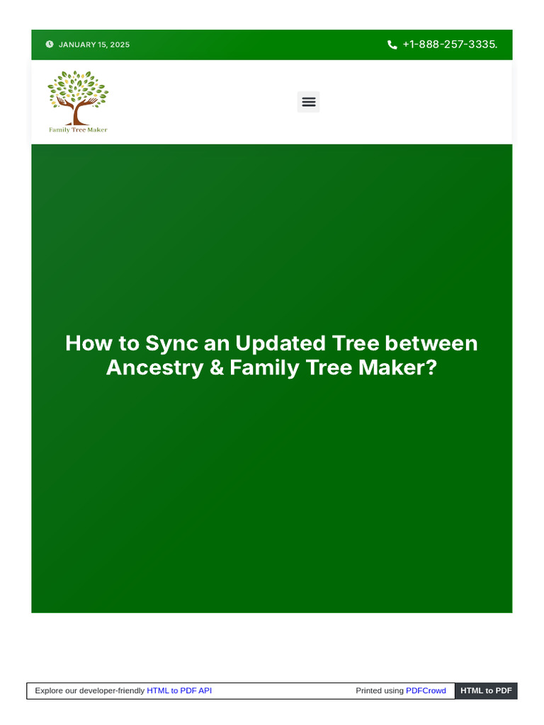 Sync Family Tree Maker With Ancestry | PDF | Internet | Software