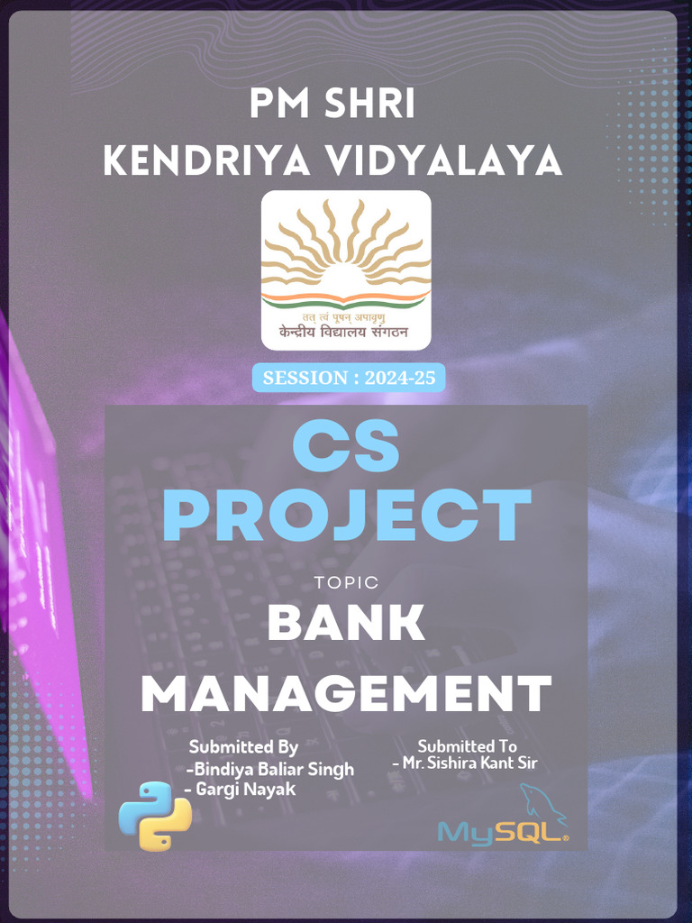 KV - Bank Management System | PDF | Databases | My Sql
