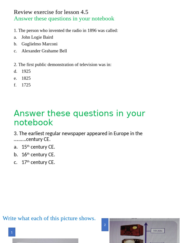 Review Exercise For Lesson 4.5 | PDF