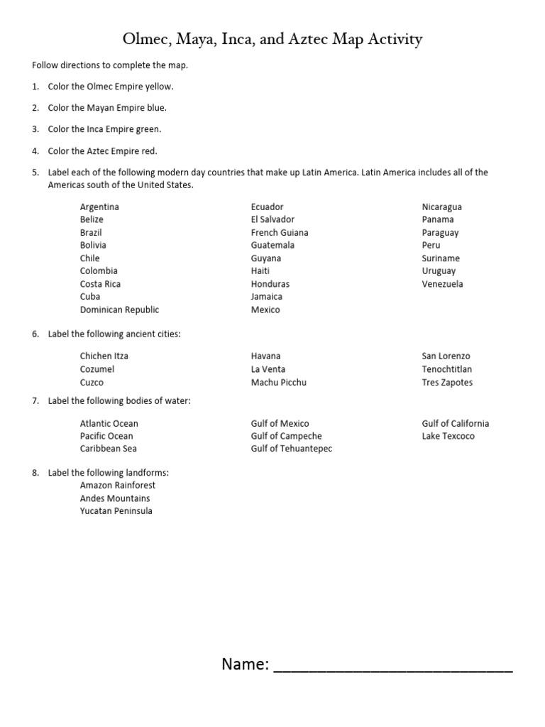 Mesoamerican Civilizations Map | PDF