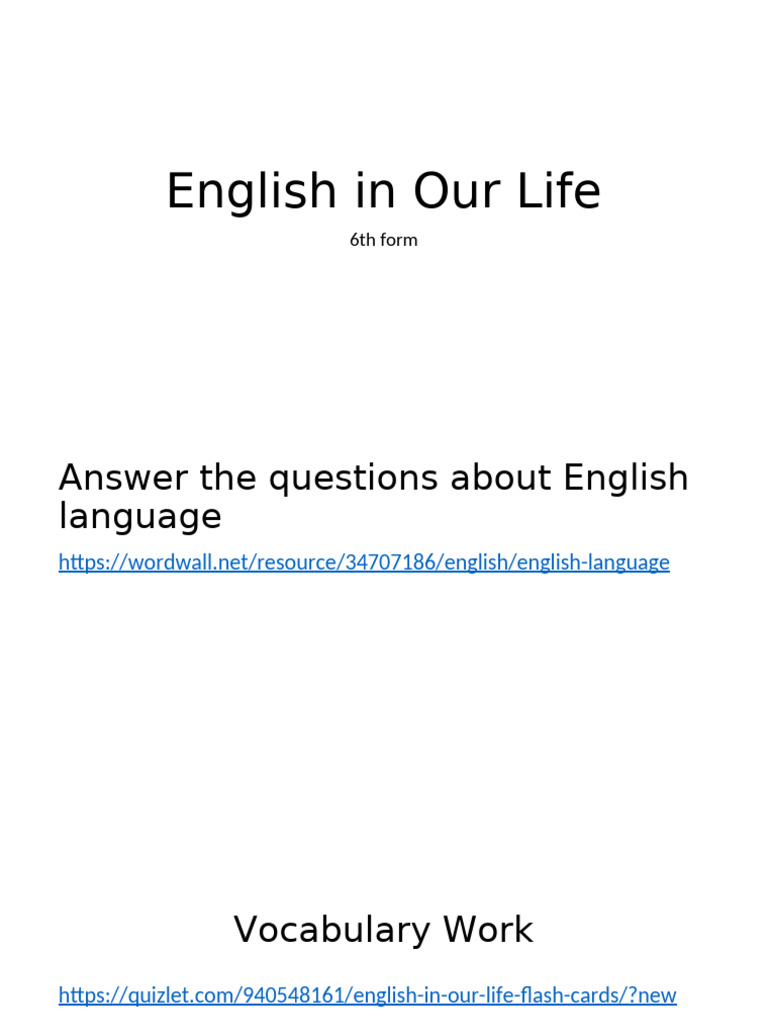 English in Our Life | PDF