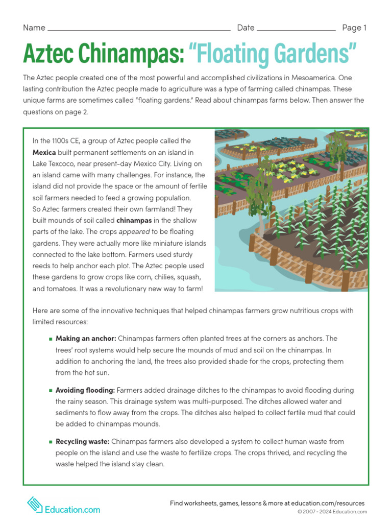Aztec Chinampas: Innovative Farming Techniques | PDF | Agriculture