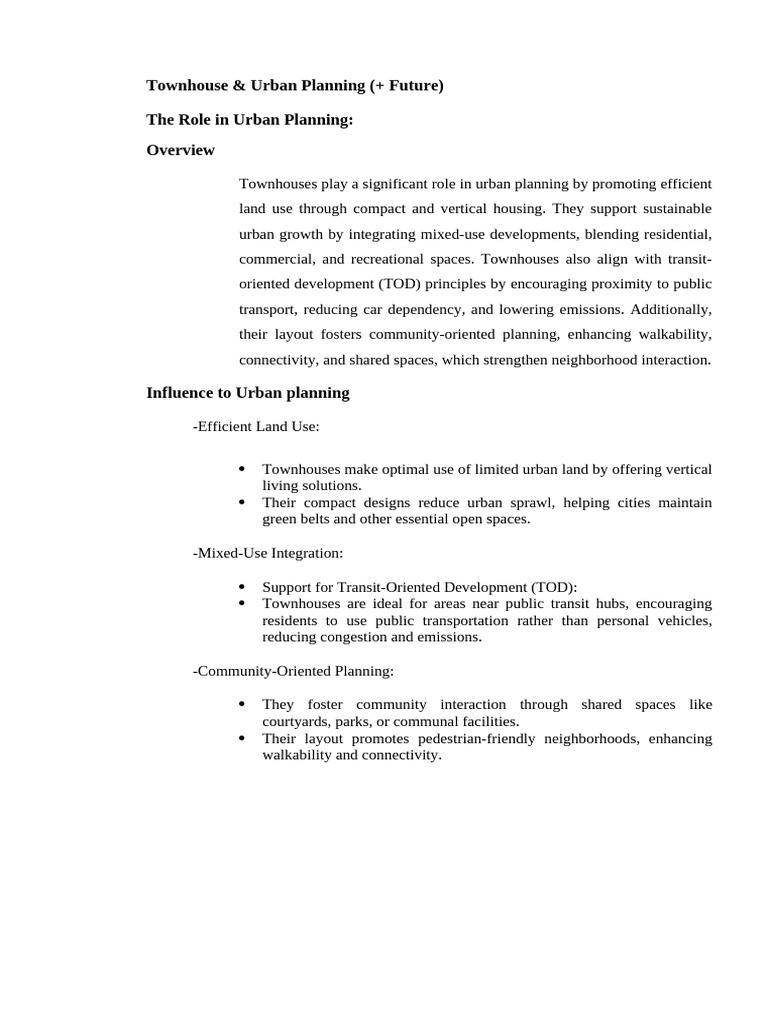 Townhouse Planning for Sustainable Urban Growth | PDF | Urban Sprawl ...