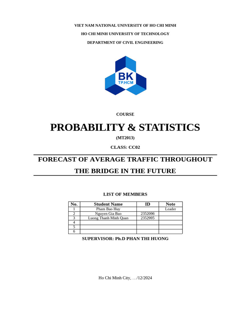 CC02_PROJECT_PROBABILITY&STATISTICS_CIVIL ENGINEERING | PDF | Linear ...