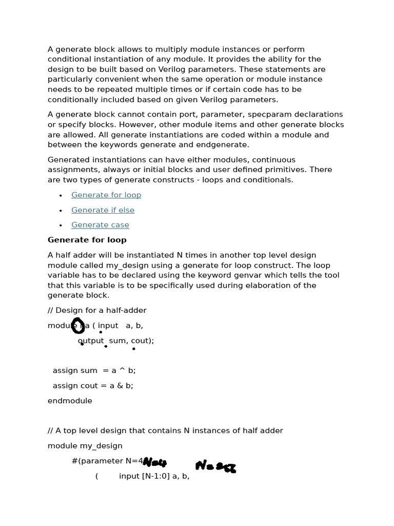 Generate Block | PDF | Parameter (Computer Programming) | Control Flow
