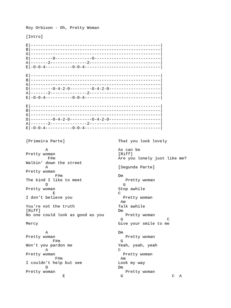 Roy Orbison - Oh, Pretty Woman | PDF | Music | Singles (Music)