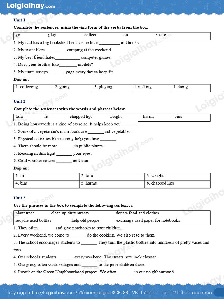 De Cuong On Tap hk1 Tieng Anh 7 Global Success Co Dap An 1703227136 2 | PDF | Foods