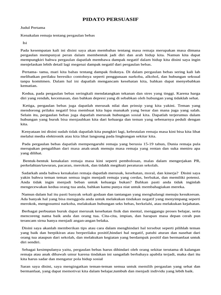PIDATO PERSUASIF | PDF