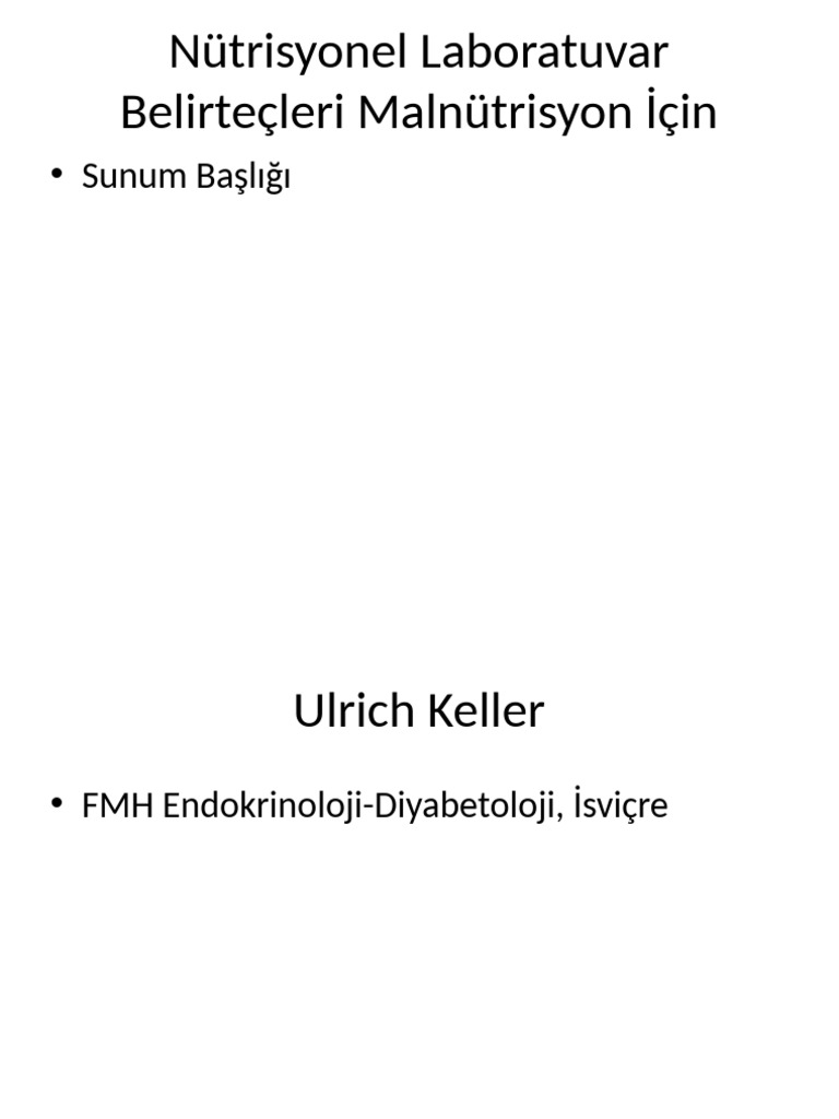 Nutritional Laboratory Markers TR Presentation | PDF