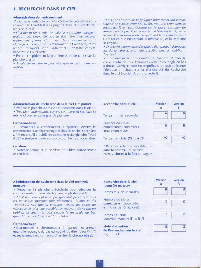 Cahier de Passation 3 11 | PDF