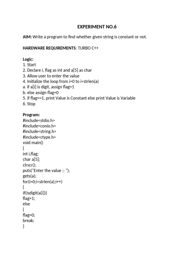 Experiment No 6 Compiler | PDF
