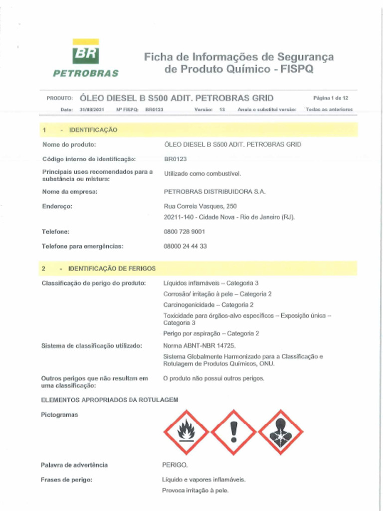 Fispq - Óleo Diesel B S500 | PDF